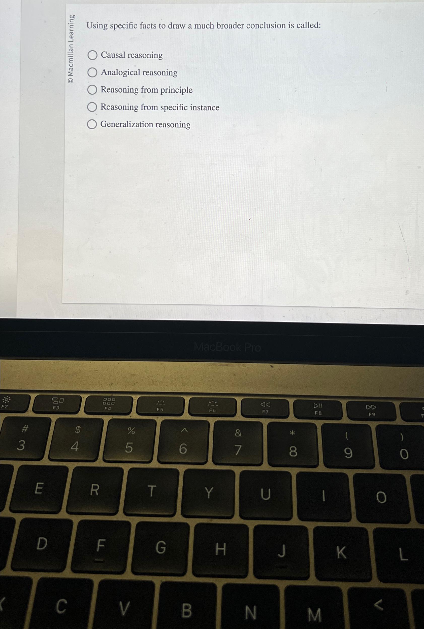 Solved (1)Using specific facts to draw a much broader | Chegg.com