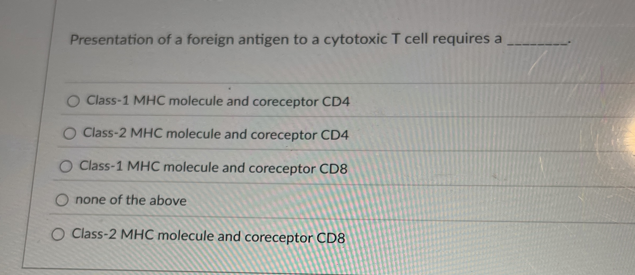 Solved Presentation of a foreign antigen to a cytotoxic T | Chegg.com