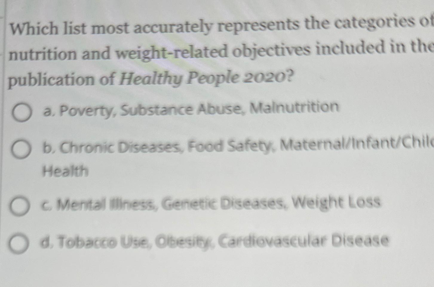 Solved Which list most accurately represents the categories | Chegg.com