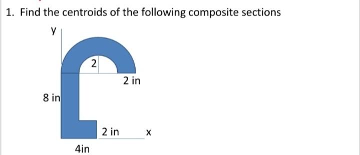 Solved 1. Find the centroids of the following composite | Chegg.com