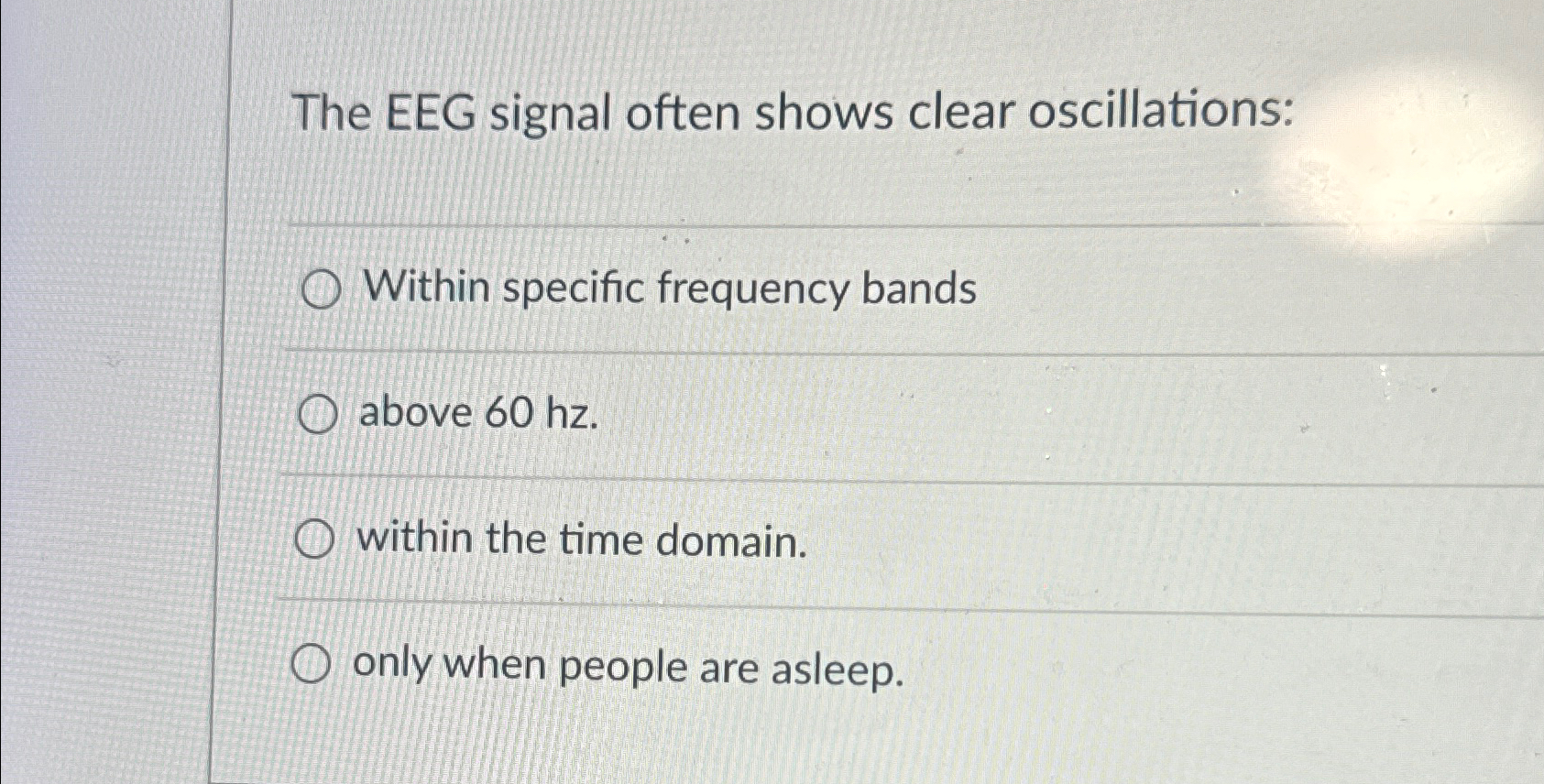 Solved The EEG signal often shows clear oscillations:Within | Chegg.com