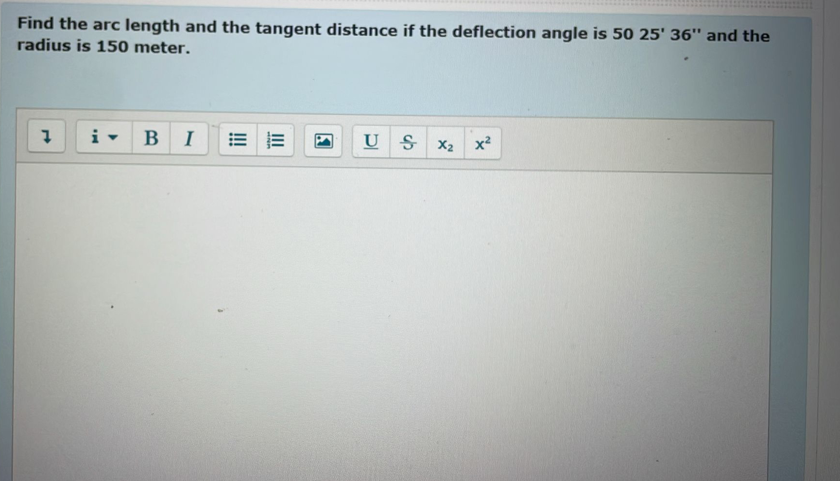 Solved Find the arc length and the tangent distance if the | Chegg.com