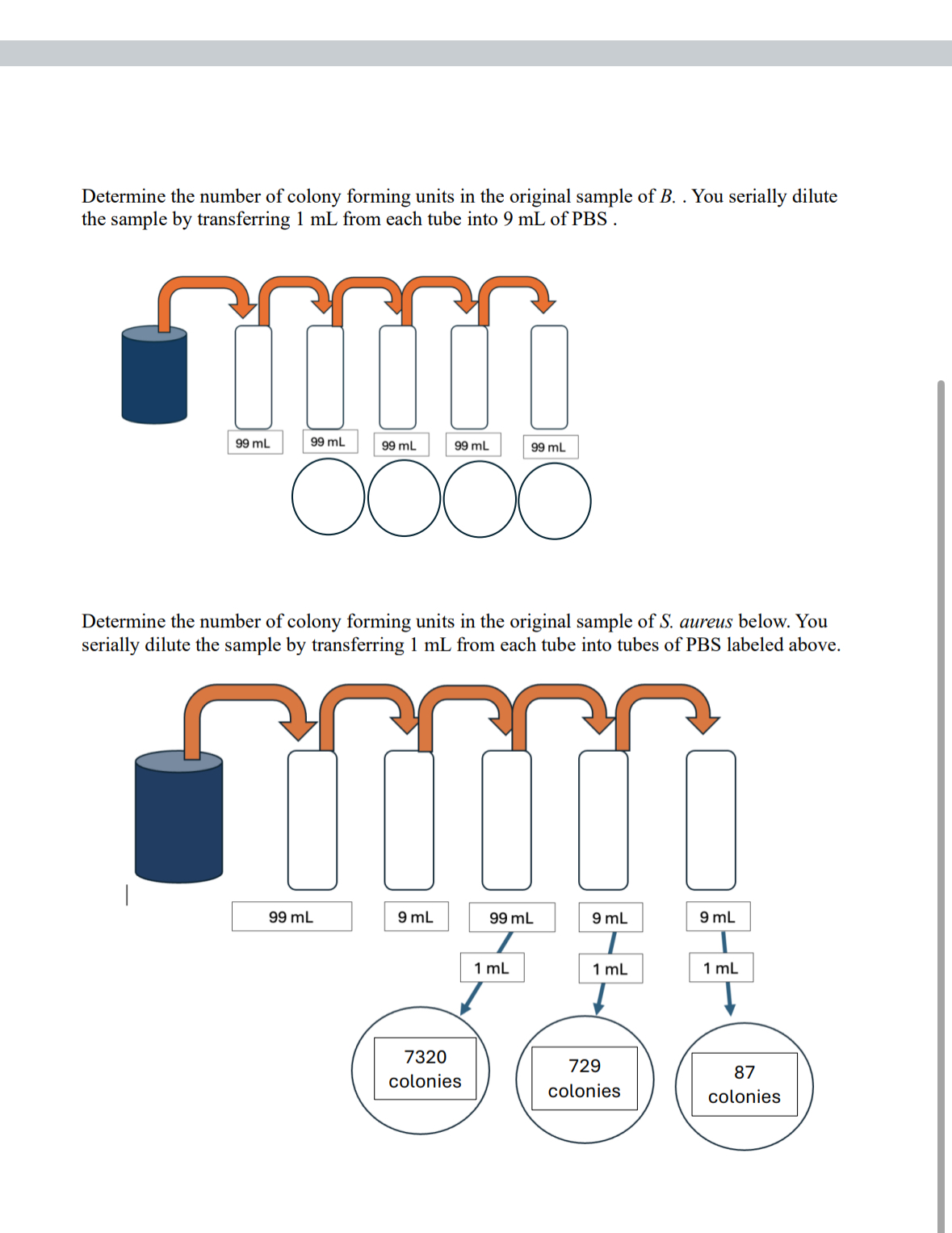 Solved Determine the number of colony forming units in the | Chegg.com