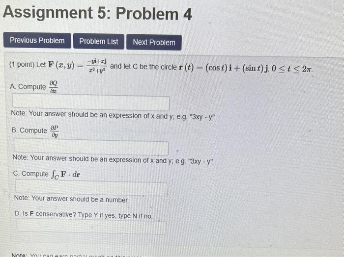 Solved (1 point) Let F(x,y)=x2+y2−yi˙+xj and let C be the | Chegg.com