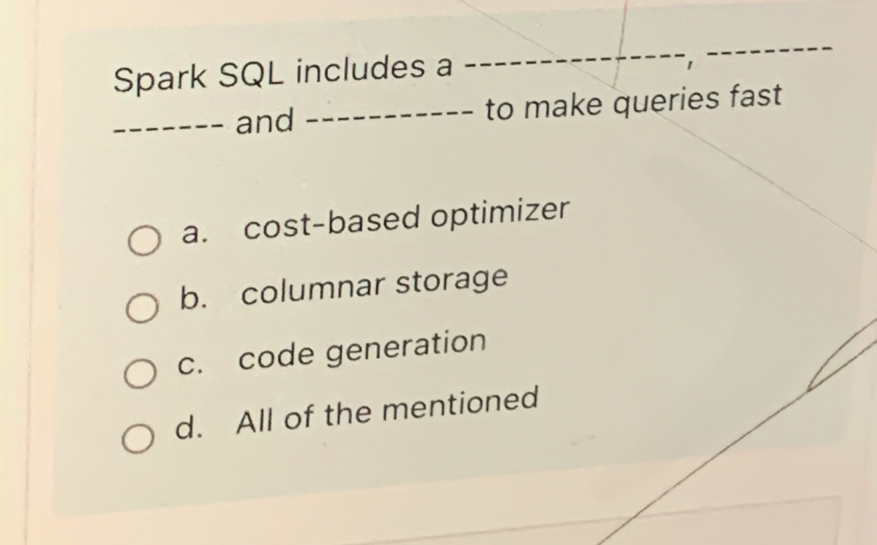 Solved Spark SQL includes a q,q, ﻿and q, ﻿to make queries | Chegg.com