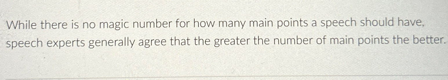Solved While there is no magic number for how many main | Chegg.com