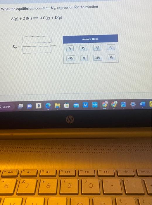 Solved Write the equilibrium-constant, Kp, expression for | Chegg.com