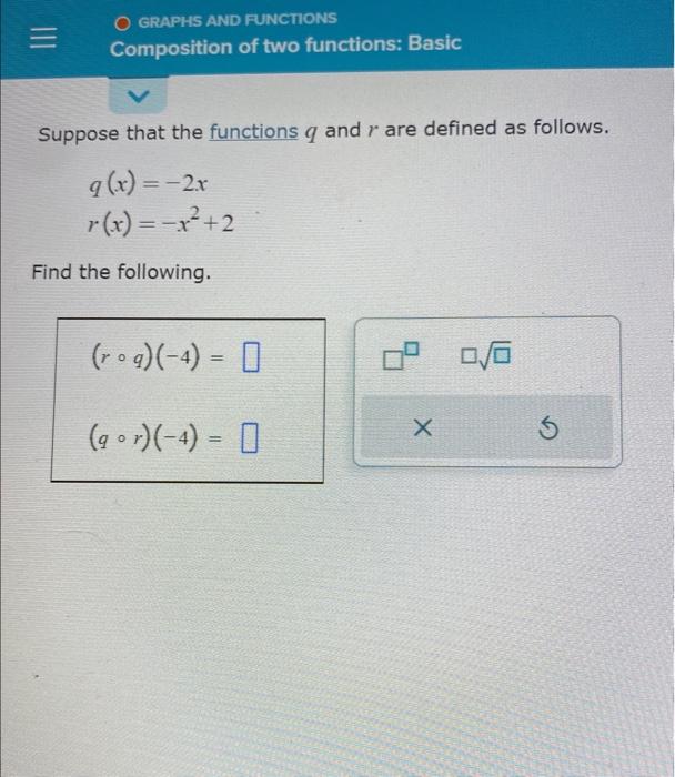 Suppose that the functions q and r are defined as | Chegg.com