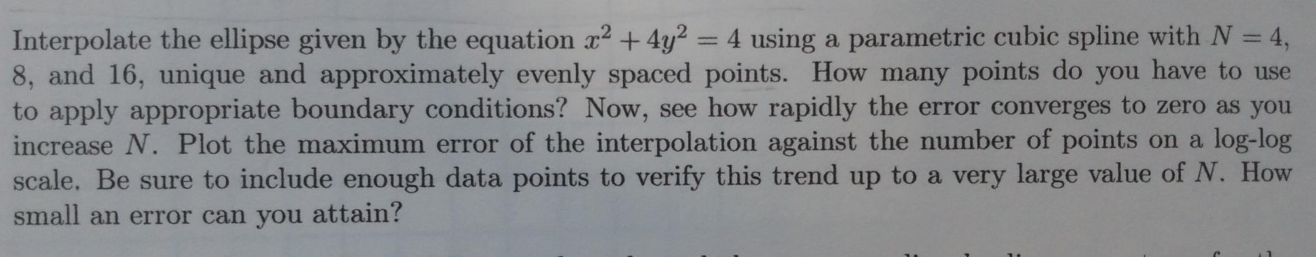 Interpolate the ellipse given by the equation | Chegg.com