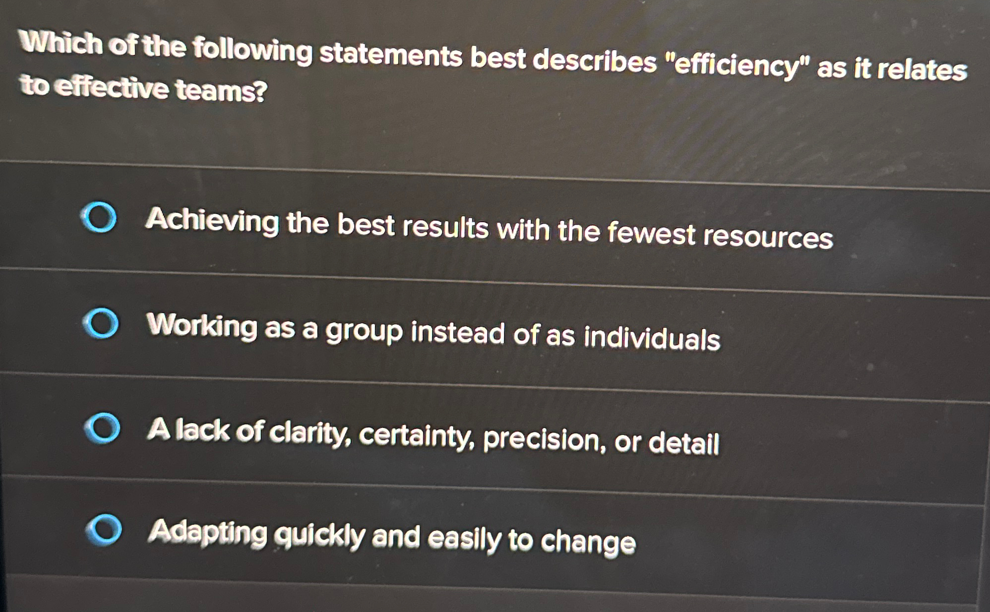 Solved Which of the following statements best describes | Chegg.com