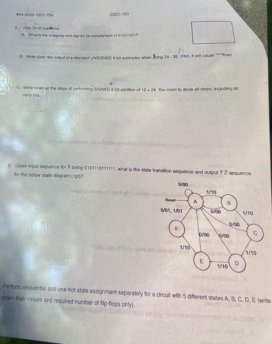 Solved 1104-2023-1001-704CSCl1502. (5pt) ﻿Short questonsA. | Chegg.com