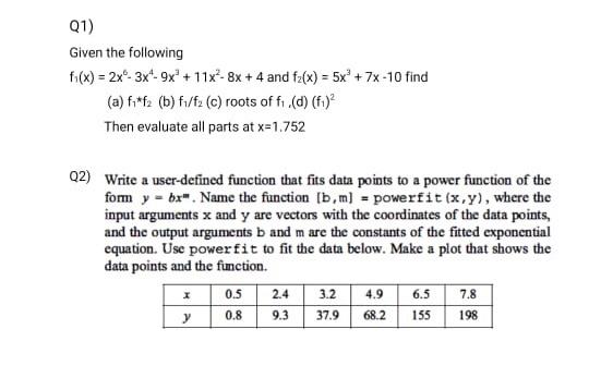 Solved Please solve the question in MATLAB and send me a | Chegg.com