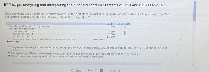 Solved E7-7 (Algo) Analyzing and Interpreting the Financial | Chegg.com