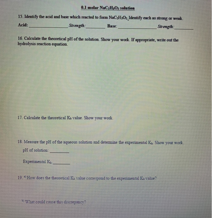 Solved Acid-Base Properties of Salt Solutions Worksheet 1. | Chegg.com
