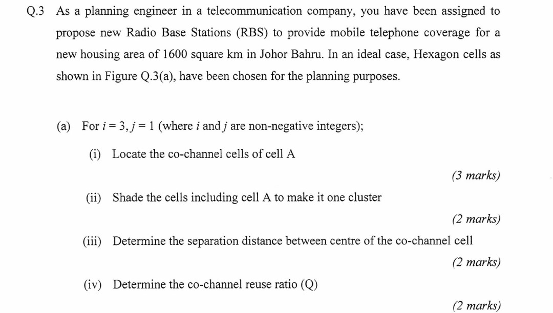 Solved Q. 3 ﻿As a planning engineer in a telecommunication | Chegg.com