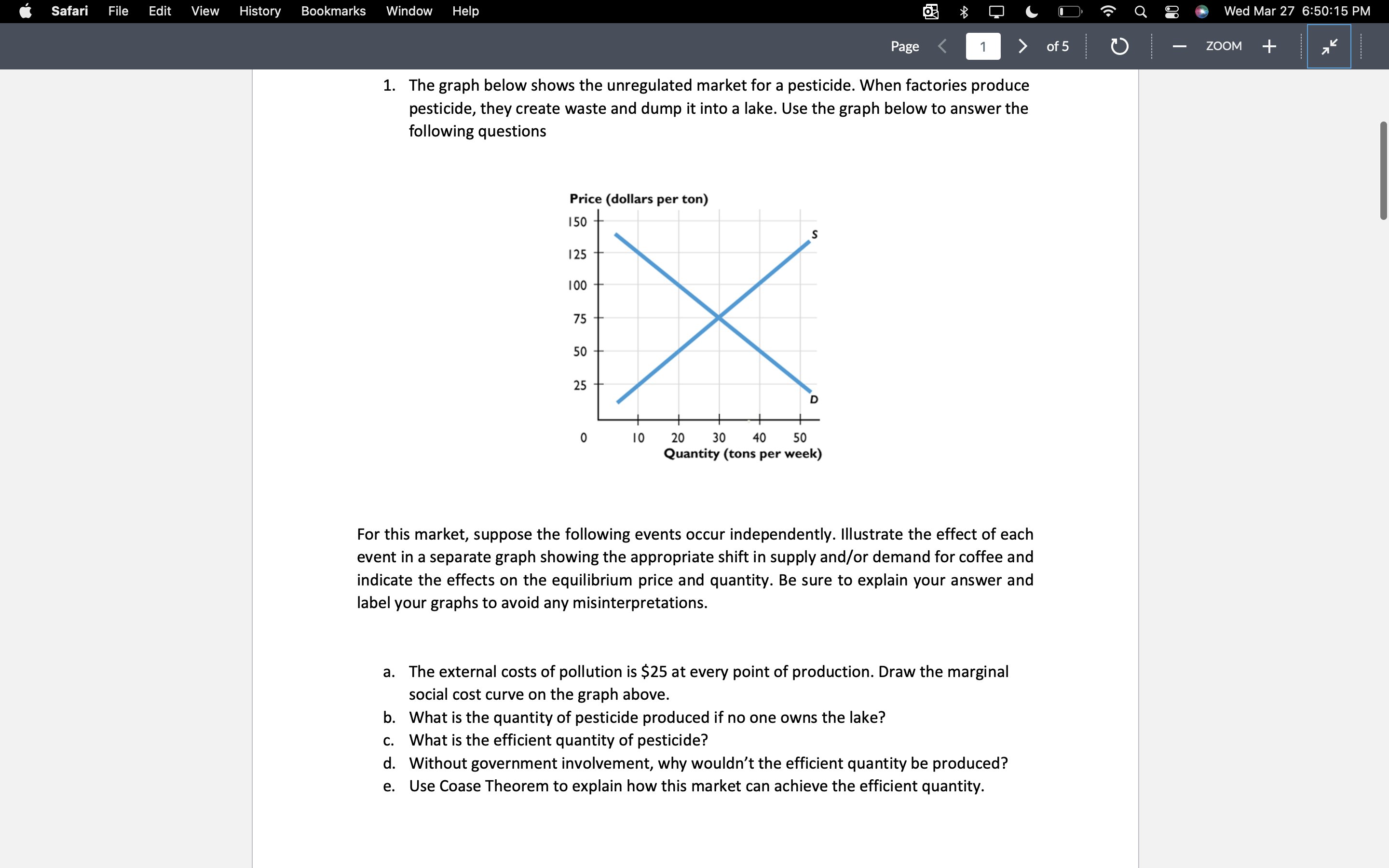Solved question 1. ﻿please make a graph and show step by | Chegg.com