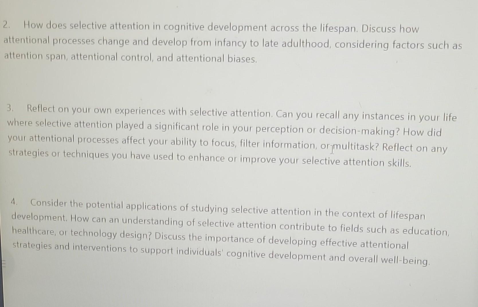 2. How does selective attention in cognitive | Chegg.com