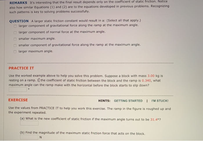 Solved GOAL Apply the concept of static friction to an | Chegg.com