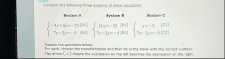 Solved Consider the following three systems of linear | Chegg.com