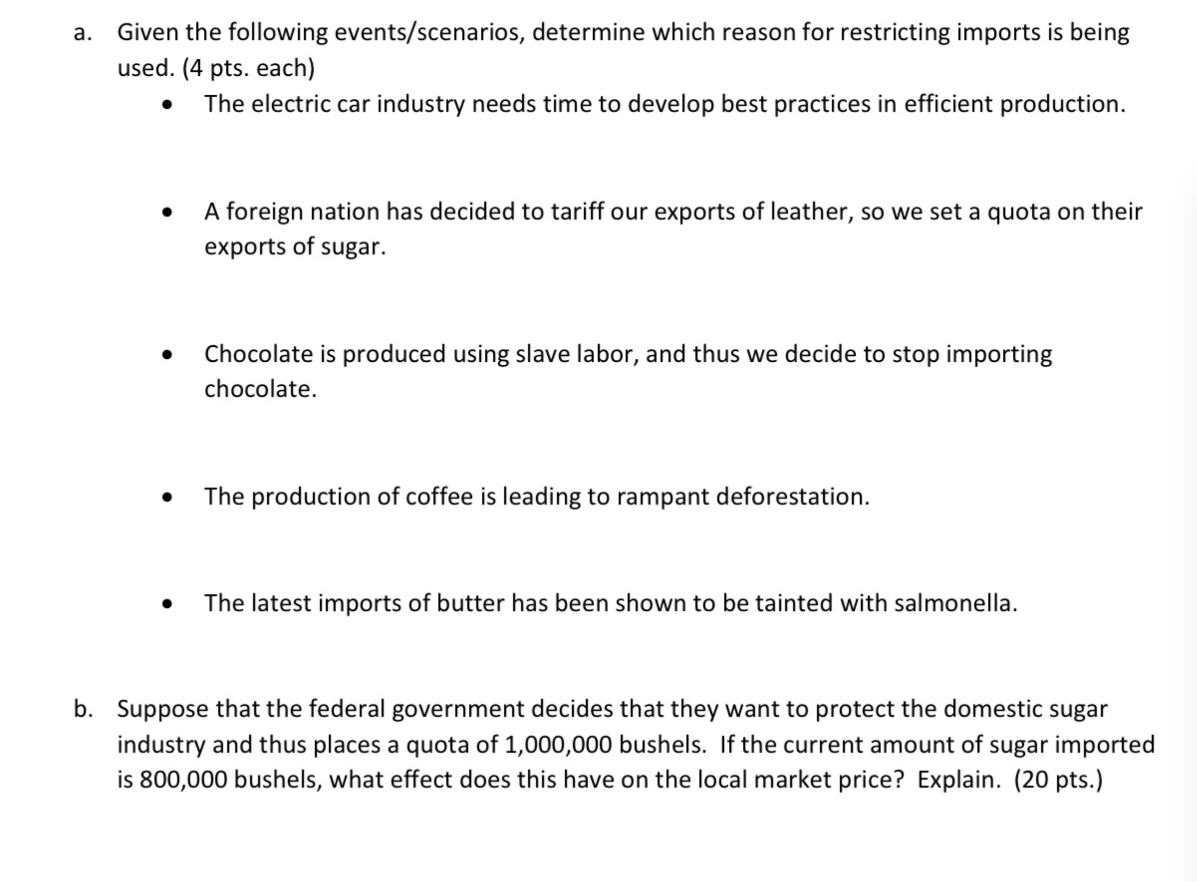 Solved a. ﻿Given the following events/scenarios, ﻿determine | Chegg.com