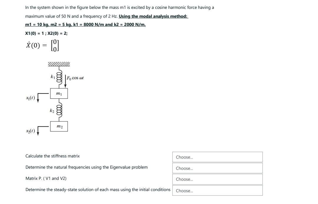 Solved In the system shown in the figure below the mass m1 | Chegg.com