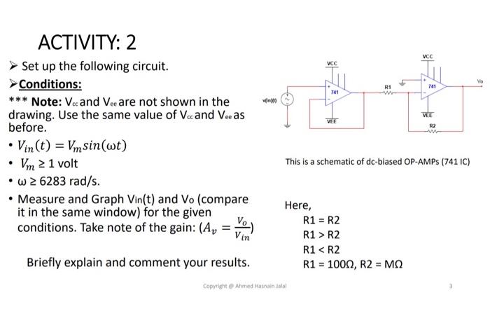 Solved Set up the following circuit. Conditions: *** Note: | Chegg.com