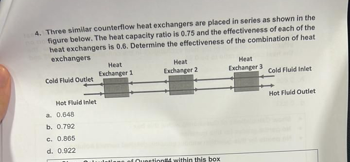 Solved Three similar counterflow heat exchangers are placed | Chegg.com