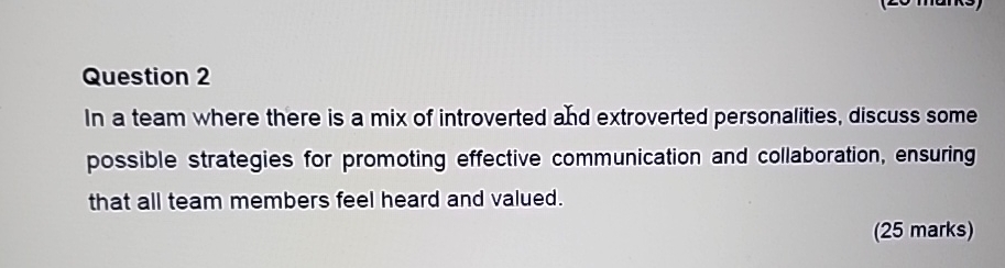 Solved Question 2In a team where there is a mix of | Chegg.com