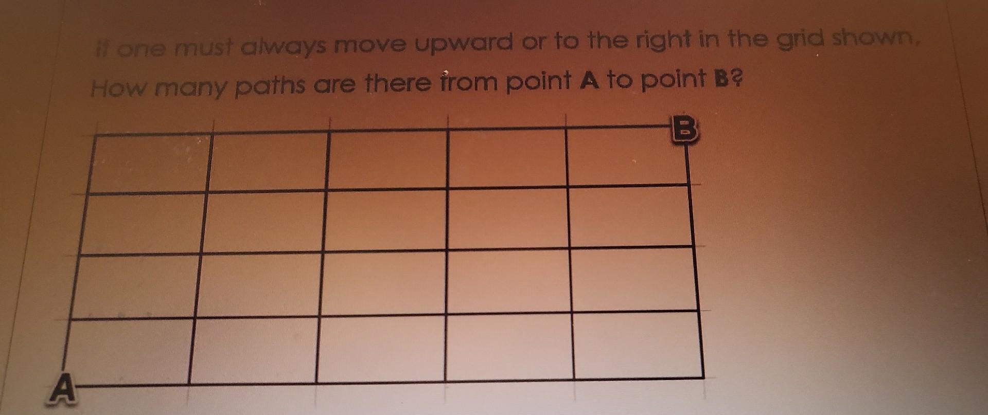 Solved if one must always move upward or to the right in the | Chegg.com