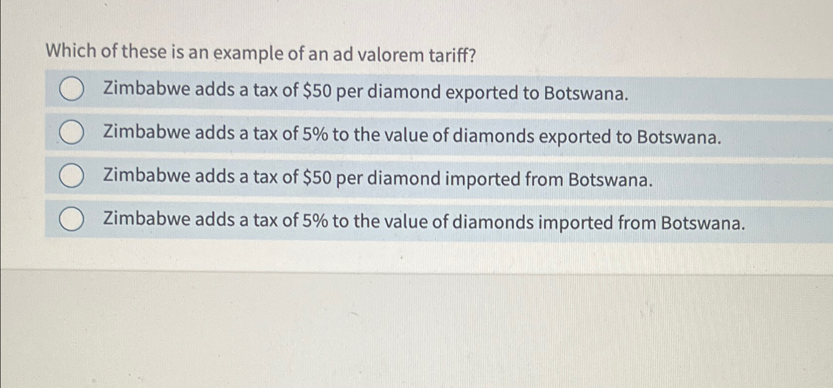 Solved Which of these is an example of an ad valorem | Chegg.com