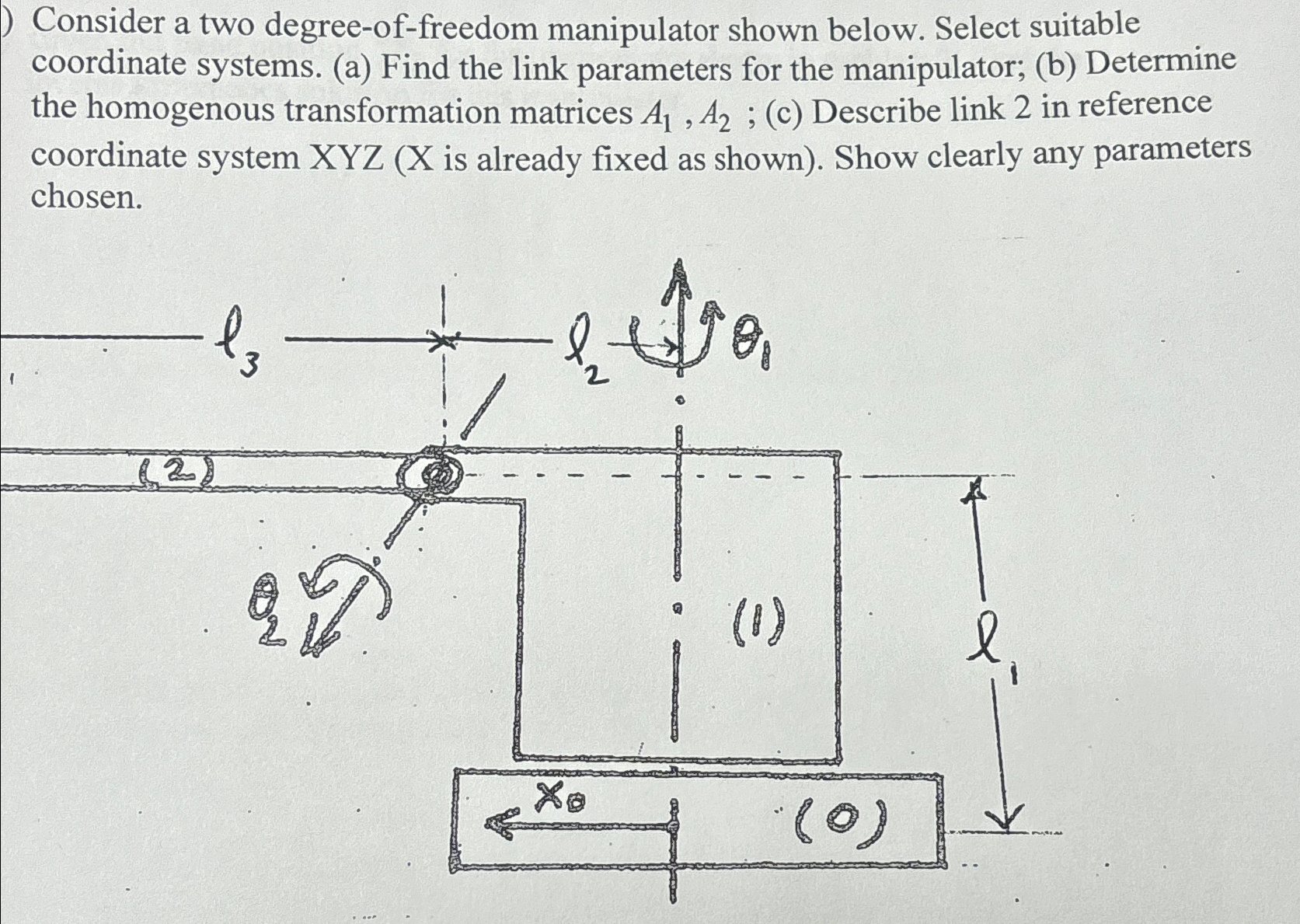 Solved Consider a two degree-of-freedom manipulator shown | Chegg.com