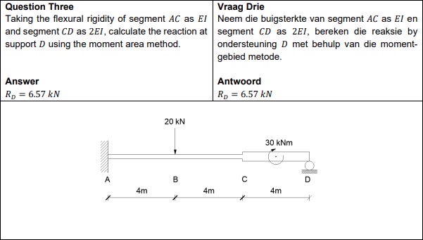 Solved Question ThreeTaking the flexural rigidity of segment | Chegg.com