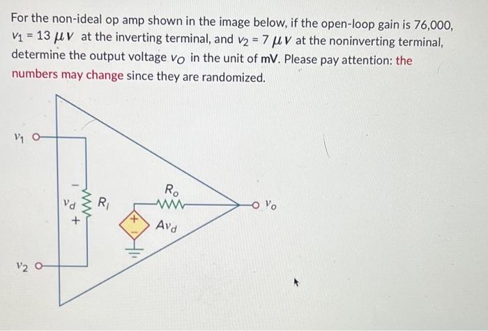 Solved thank you! for the non-ideal op amp shown in the | Chegg.com