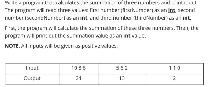 Solved Write A Program That Calculates The Summation Of 