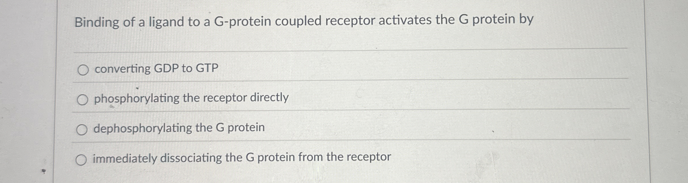 Solved Binding of a ligand to a G-protein coupled receptor | Chegg.com