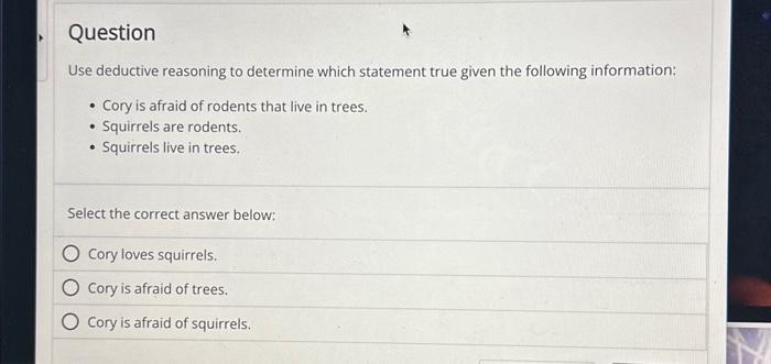 Solved Use deductive reasoning to determine which statement | Chegg.com
