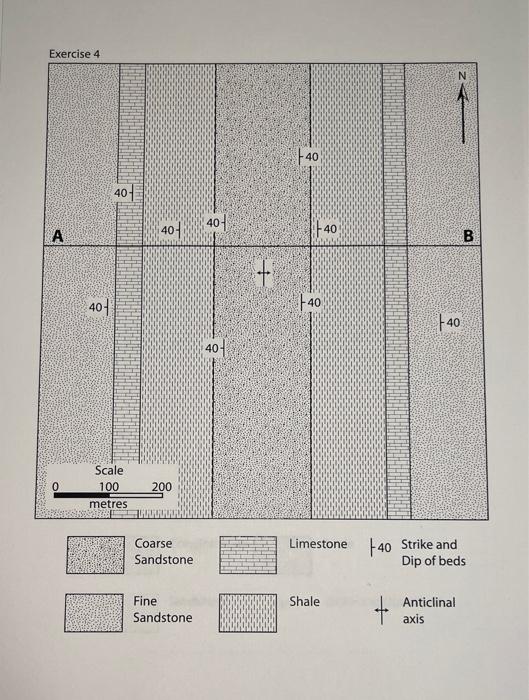 Solved question:"draw the geological cross-section A to B in | Chegg.com