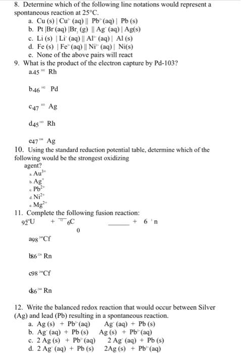 Solved 8. Determine which of the following line notations | Chegg.com