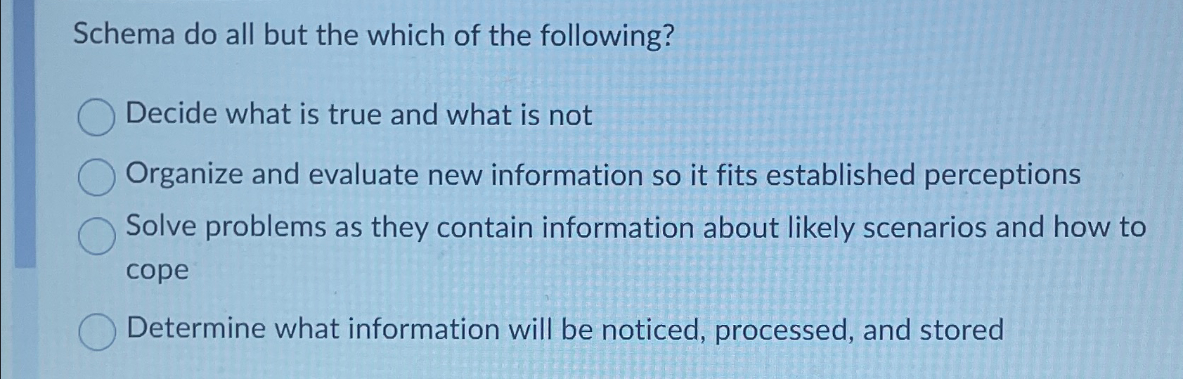 Solved Schema do all but the which of the following?Decide | Chegg.com