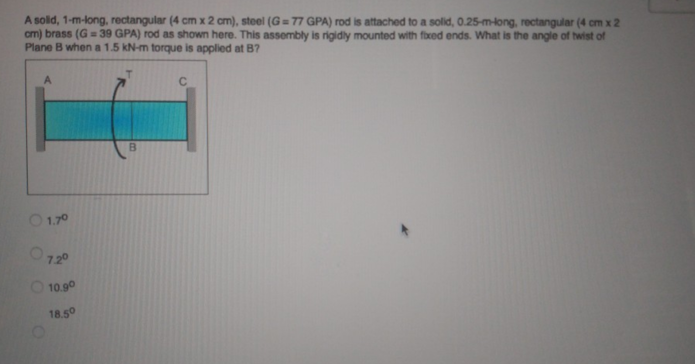 Solved A solid, 1-m4cm\times 2cm G=77GPA 4cm\times 2 ﻿cmG=39 | Chegg.com