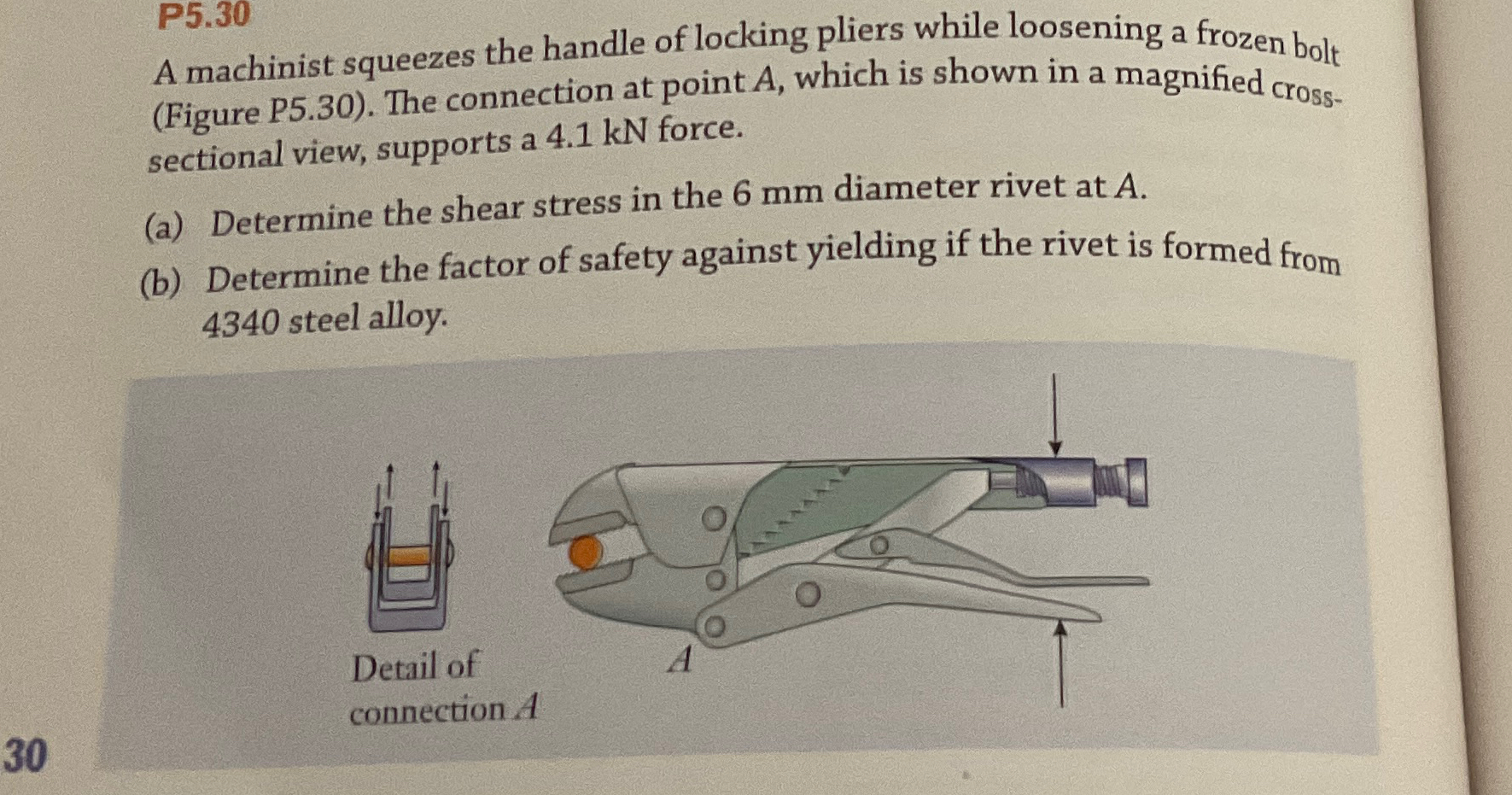 Solved A machinist squeezes the handle of locking pliers | Chegg.com