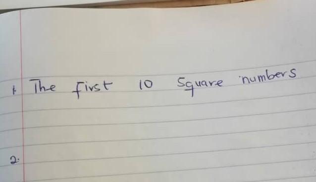 Solved numbers & The first 10 Square 2 | Chegg.com