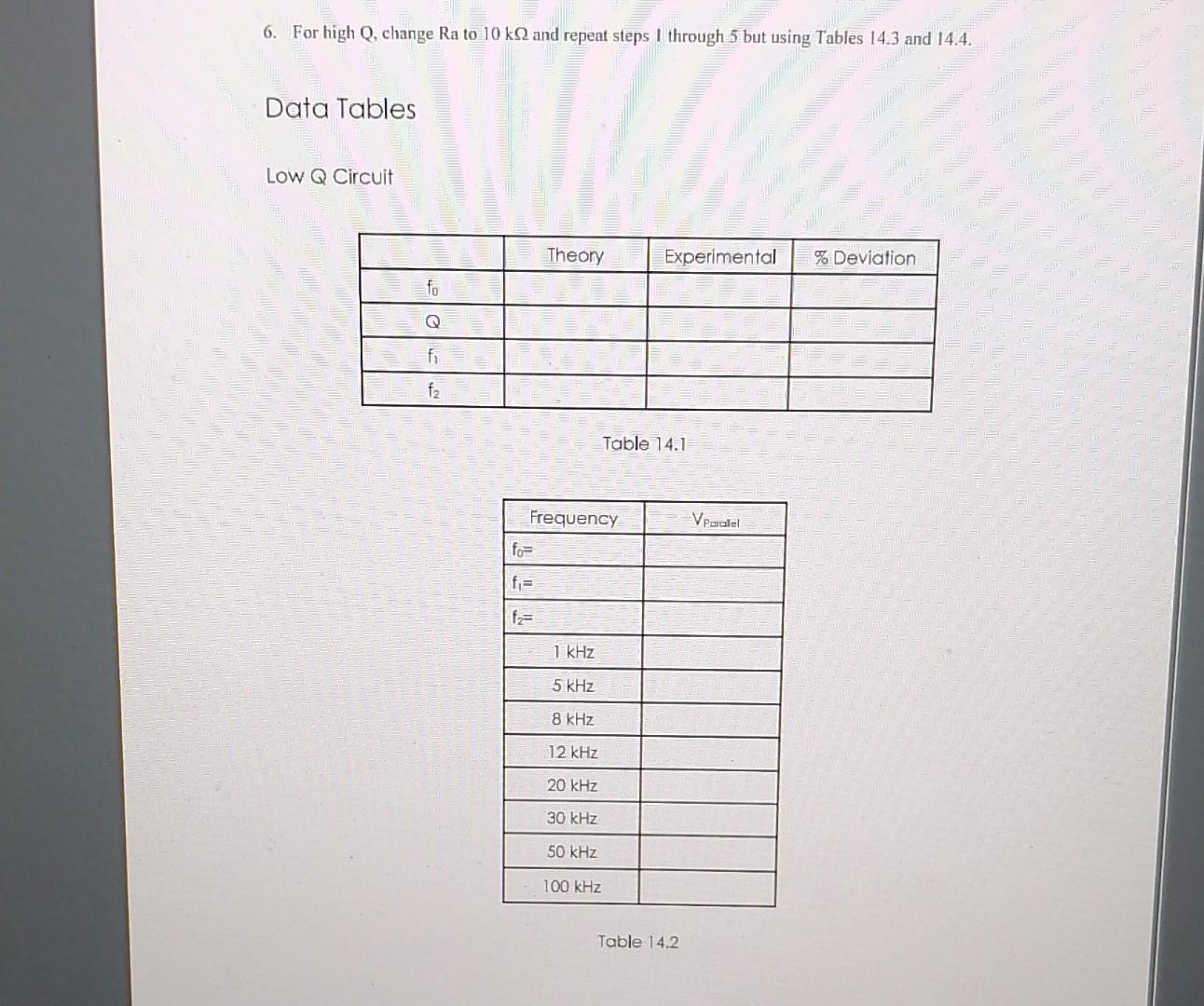 Parallel Resonance Objective This exercise | Chegg.com