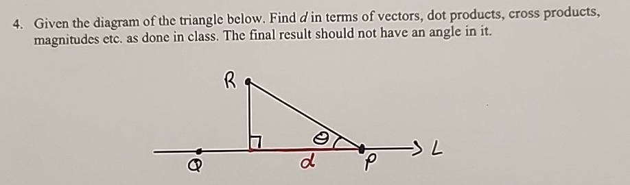 Solved Given the diagram of the triangle below. Find d ﻿in | Chegg.com