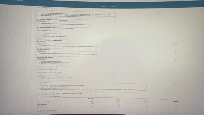 Report-Density and Specific srovity Deivery and foeme | Chegg.com