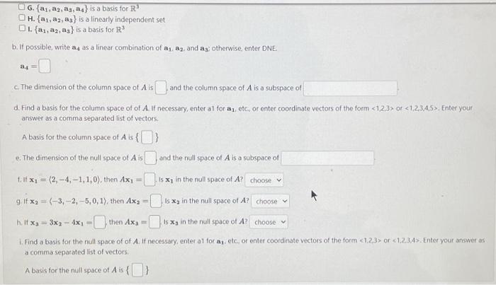 Solved ppose a1,a2,a5,a4, and a5 are vectors in | Chegg.com