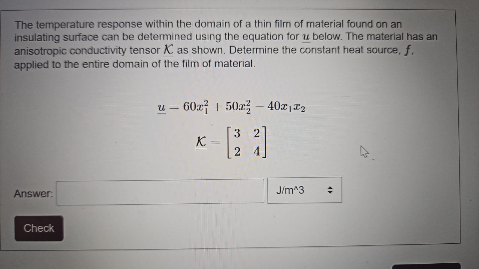 Solved The temperature response within the domain of a thin | Chegg.com