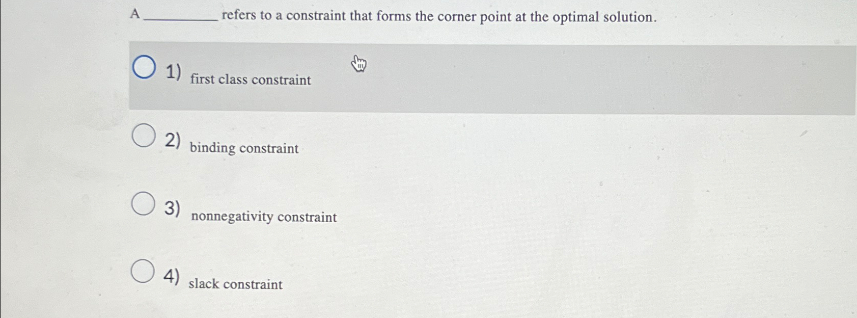 Solved Arefers to a constraint that forms the corner point | Chegg.com