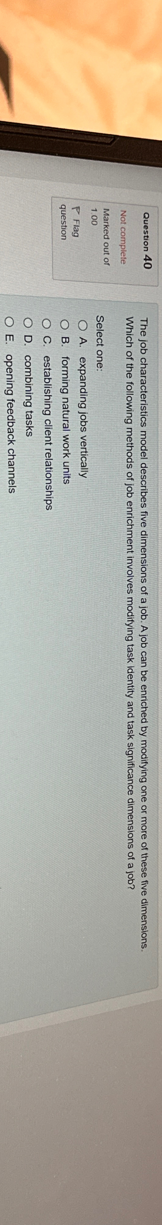 Solved Question 40Not completeMarked out of1.00P Flag | Chegg.com