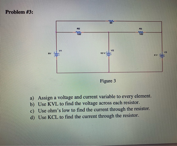 Solved Problem #3: Figure 3 a) Assign a voltage and current | Chegg.com